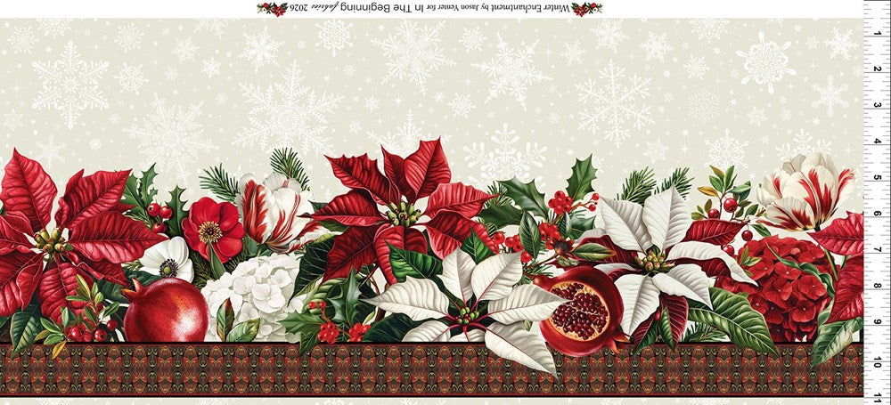 Winter Enchantment - Border || Cream || In the Beginning - Fabco Limited