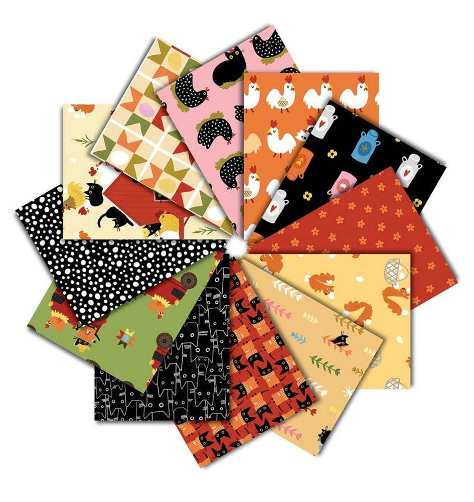 BOK BOK MEOW - FAT QUARTER PACKS, 12 COLORS || BOK BOK MEOW || Dear St ...